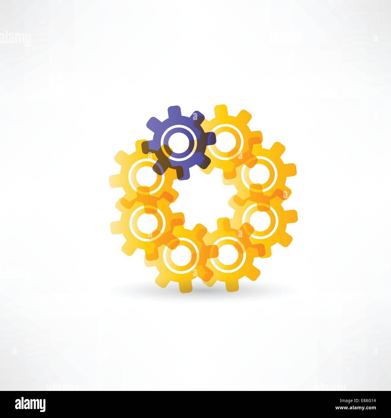 Gears into circle icon Stock Vector Image & Art - Alamy