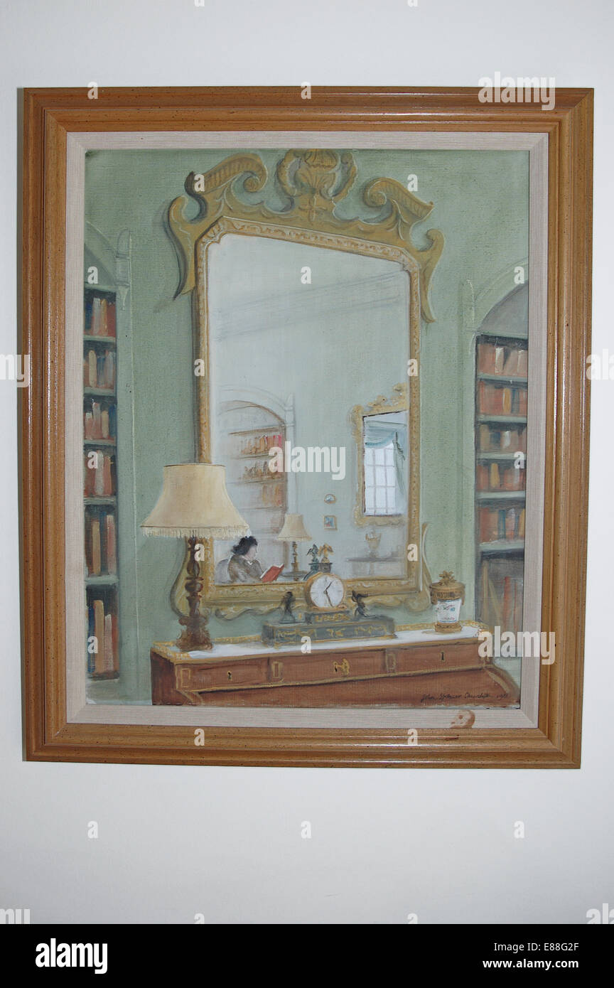 Close up of painting of mirror in traditional room Stock Photo - Alamy
