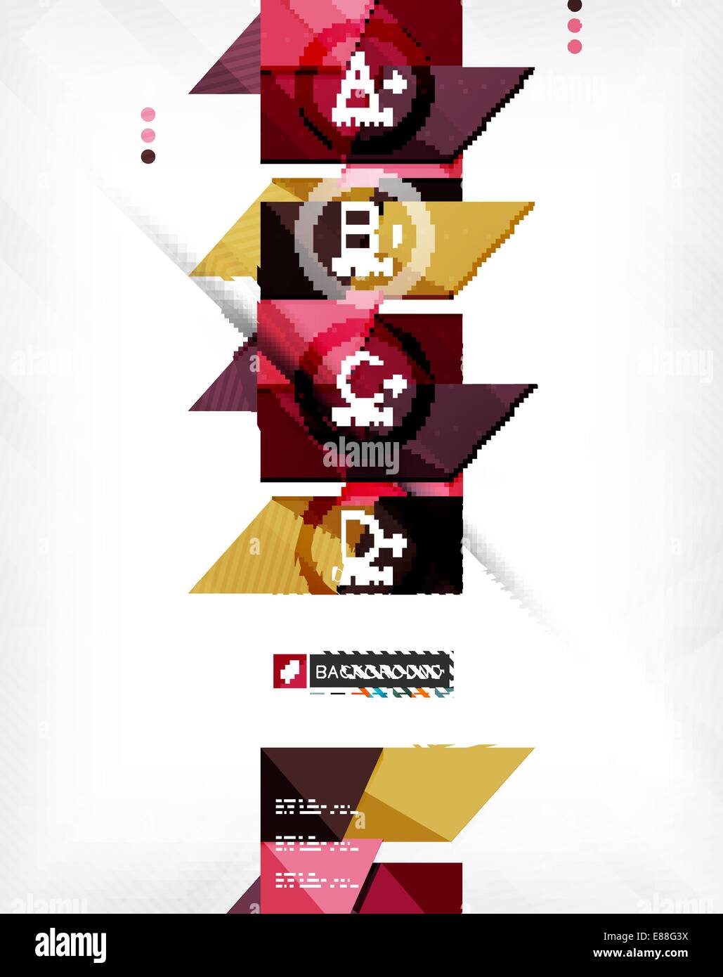Futuristic abstract 3d infographic composition. Paper geometric shapes ...