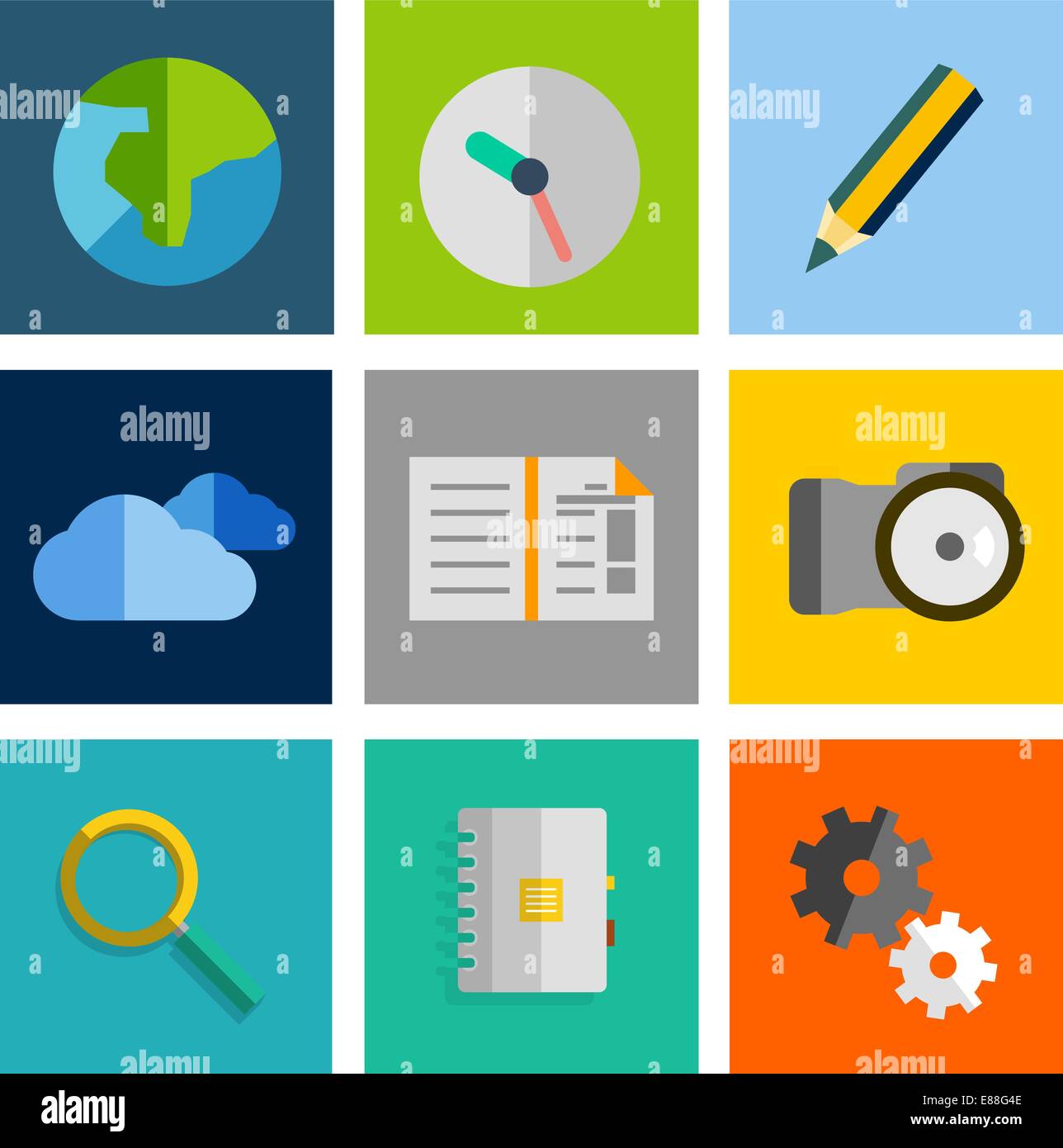 Set of flat universal icons. Can be used for apps, print support ...