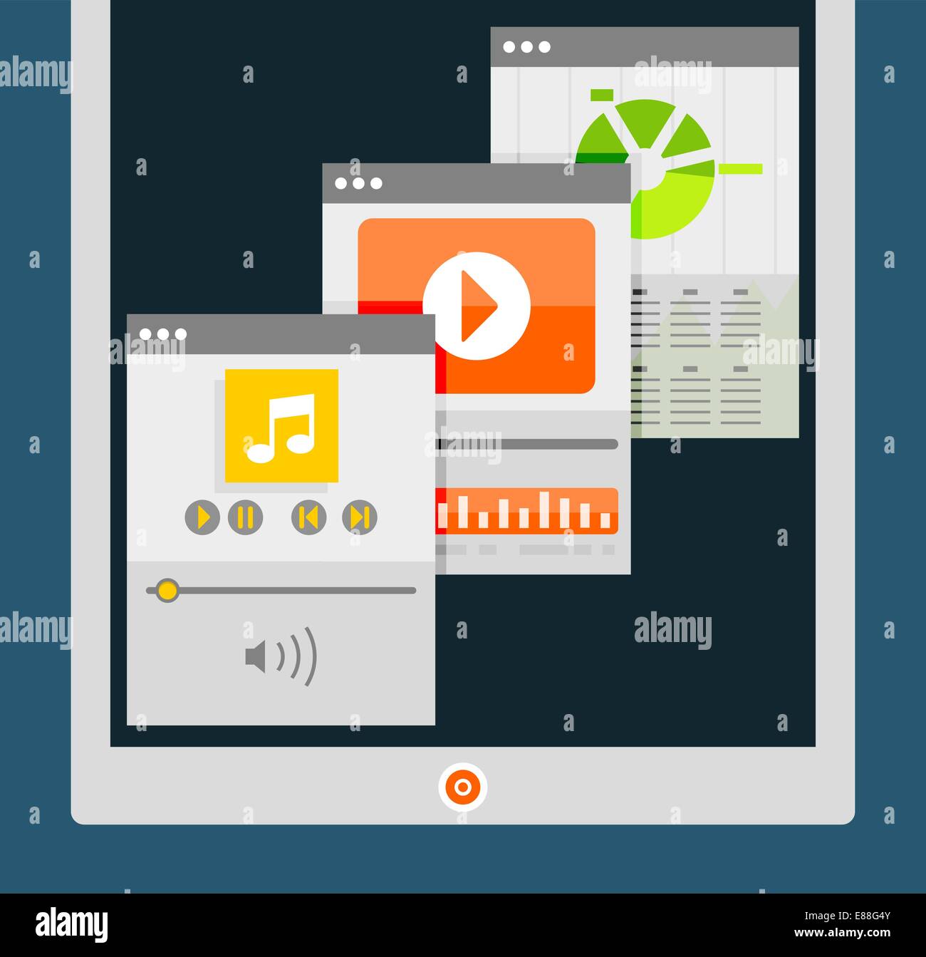 Tablet apps trendy flat design Stock Vector Image & Art - Alamy