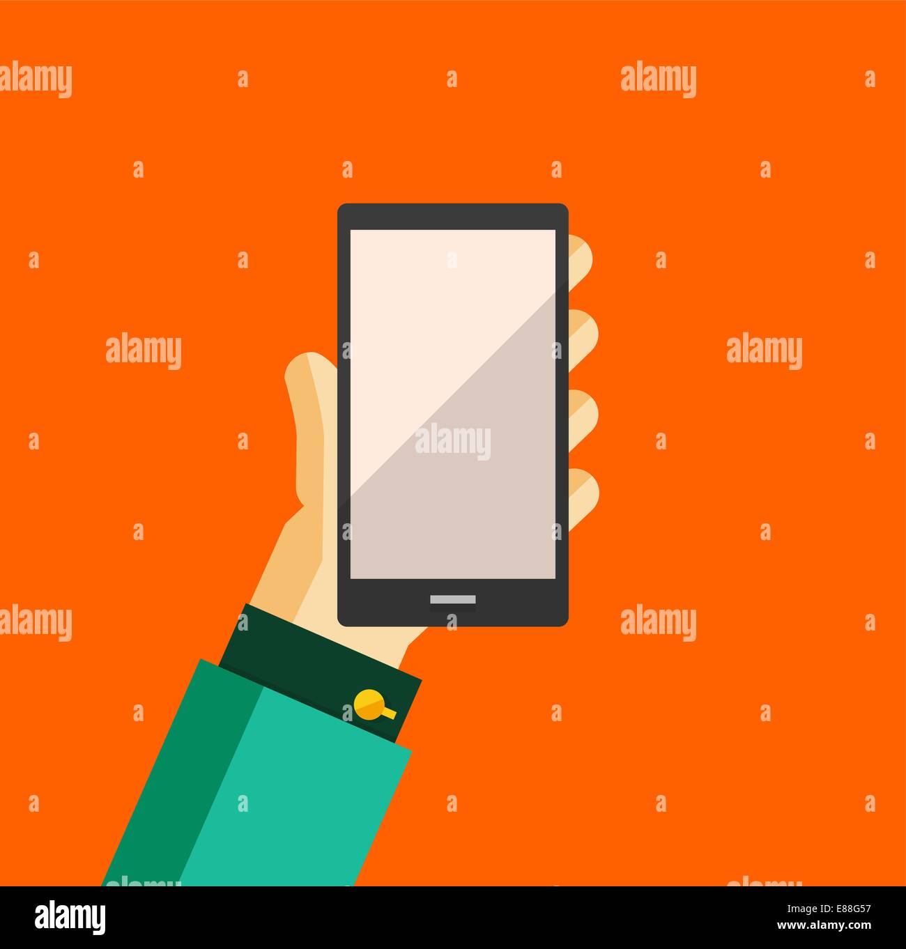 Man pointing smartphone icon Stock Vector Images - Alamy