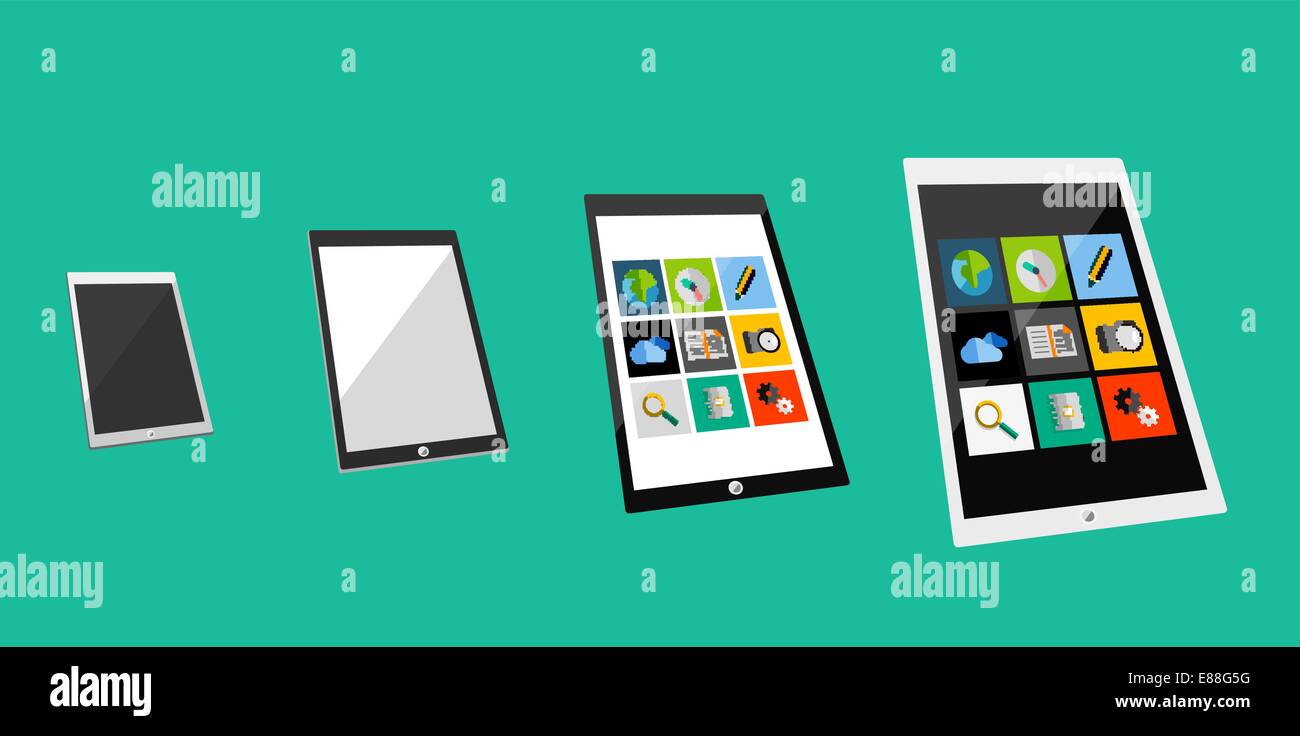 3d tablet flat concept Stock Vector Image & Art - Alamy