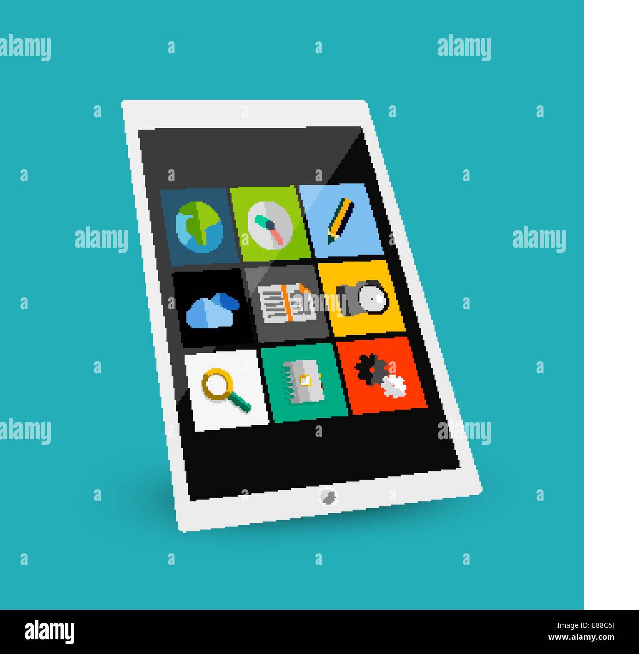 3d tablet flat concept Stock Vector Image & Art - Alamy