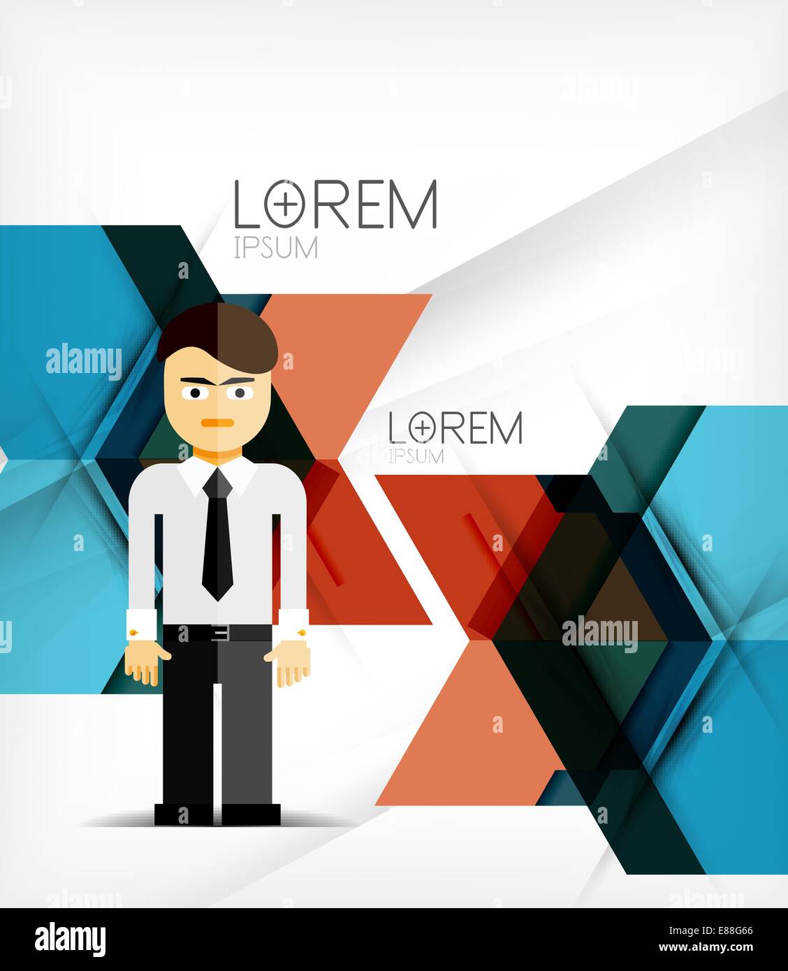 Vector business geometric design background with businessman icon Stock ...