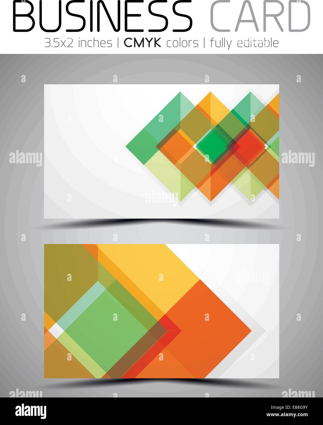 Vector business card design template - colorful geometric shapes. CMYK ...