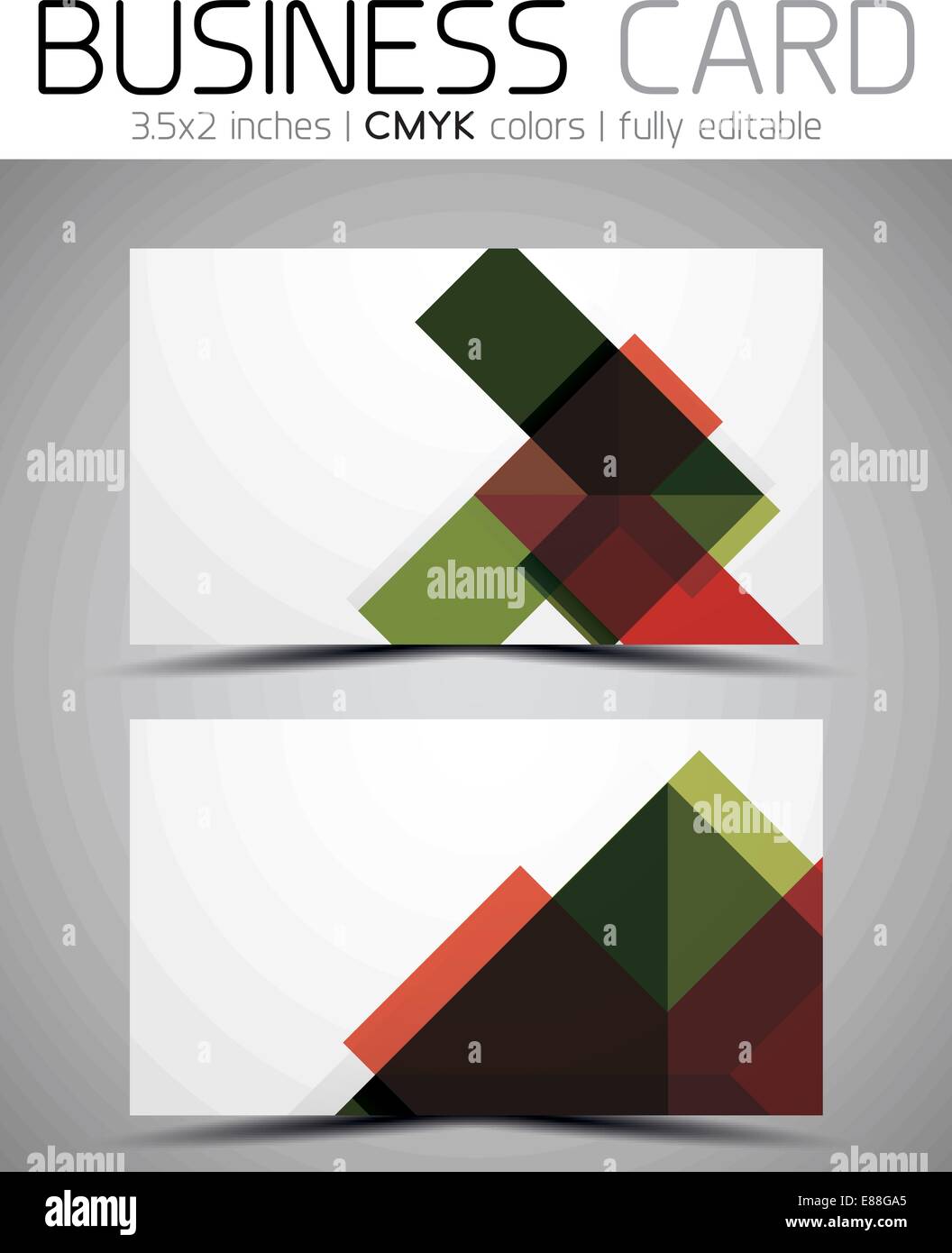 Vector business card design template - colorful geometric shapes. CMYK ...