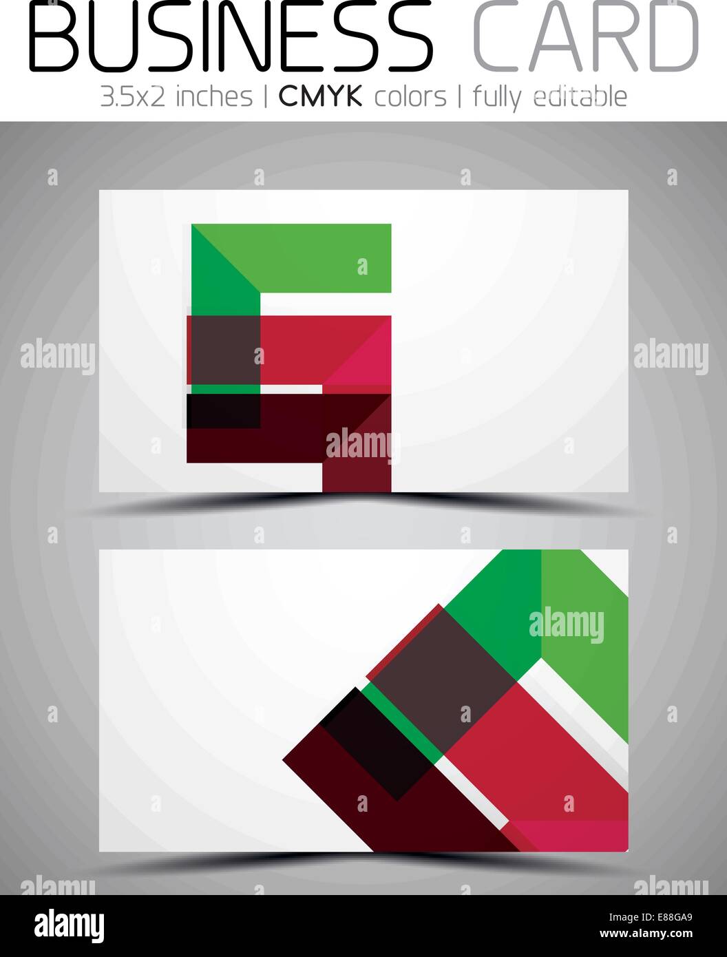 Vector business card design template - colorful geometric shapes. CMYK ...