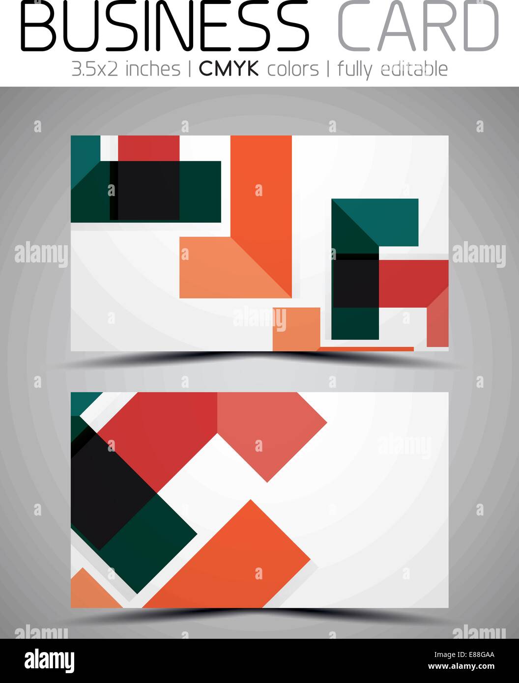 Vector business card design template - colorful geometric shapes. CMYK ...