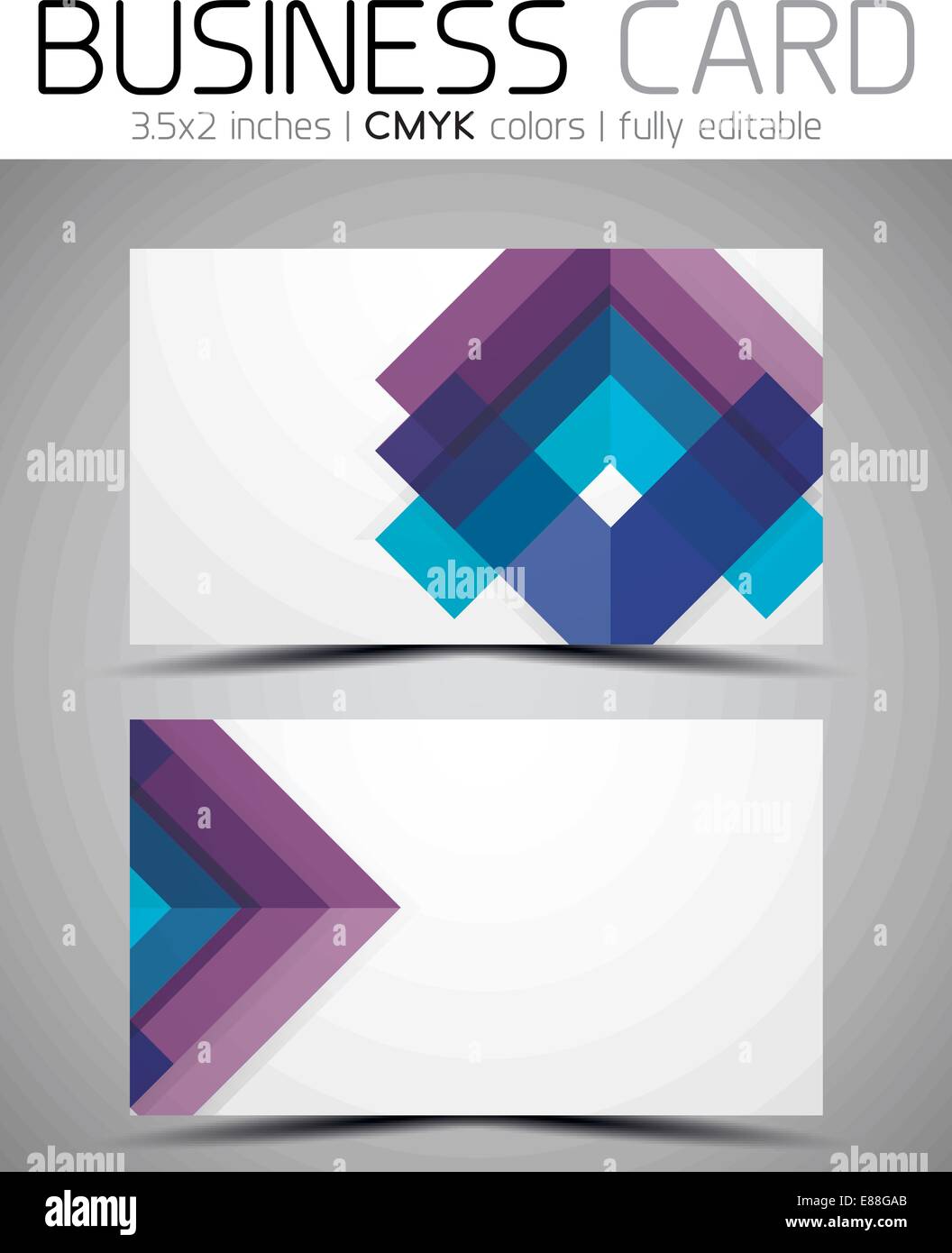 Vector business card design template - colorful geometric shapes. CMYK ...