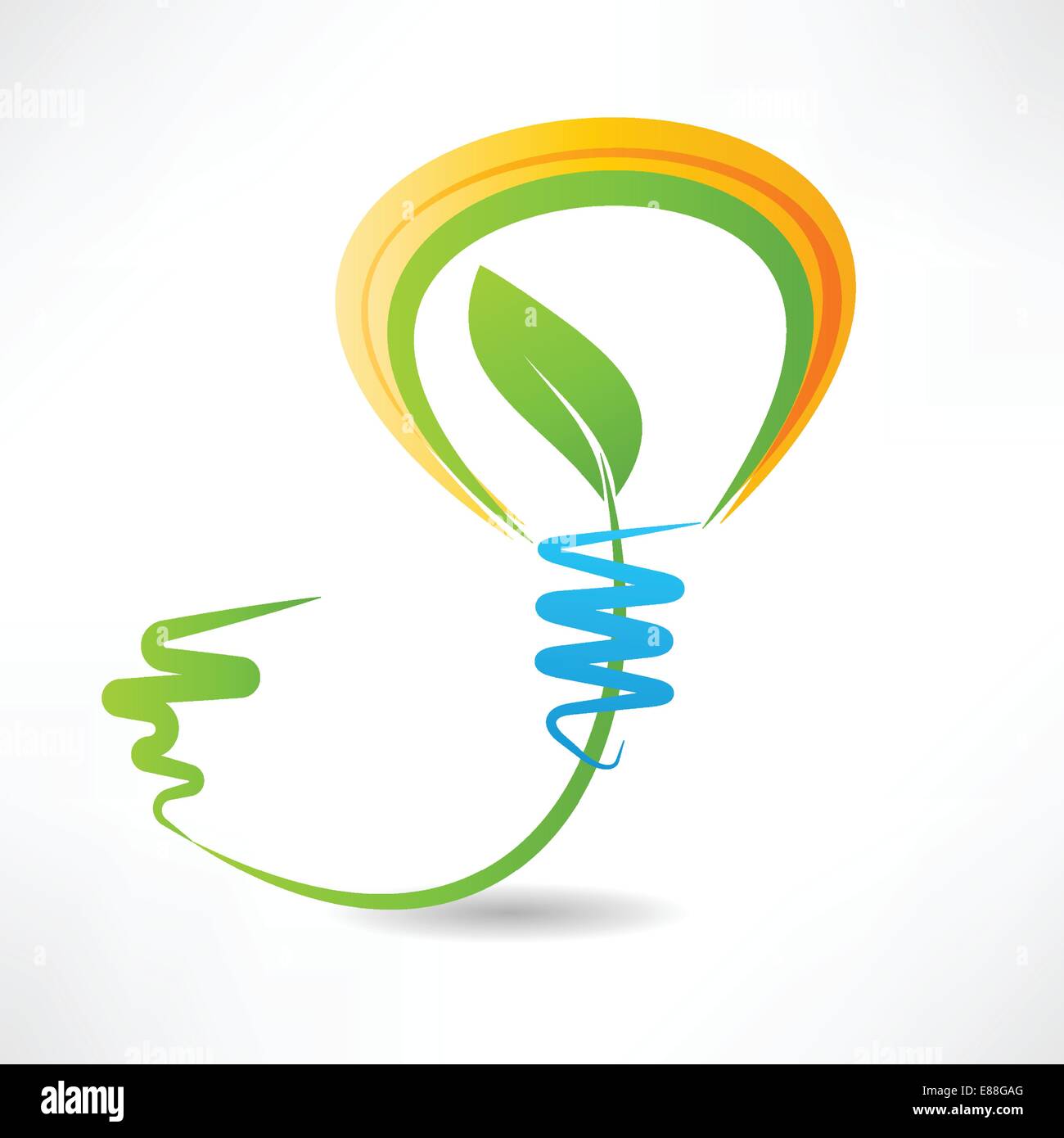 light bulb with leaf inside. design element icon Stock Vector Image ...