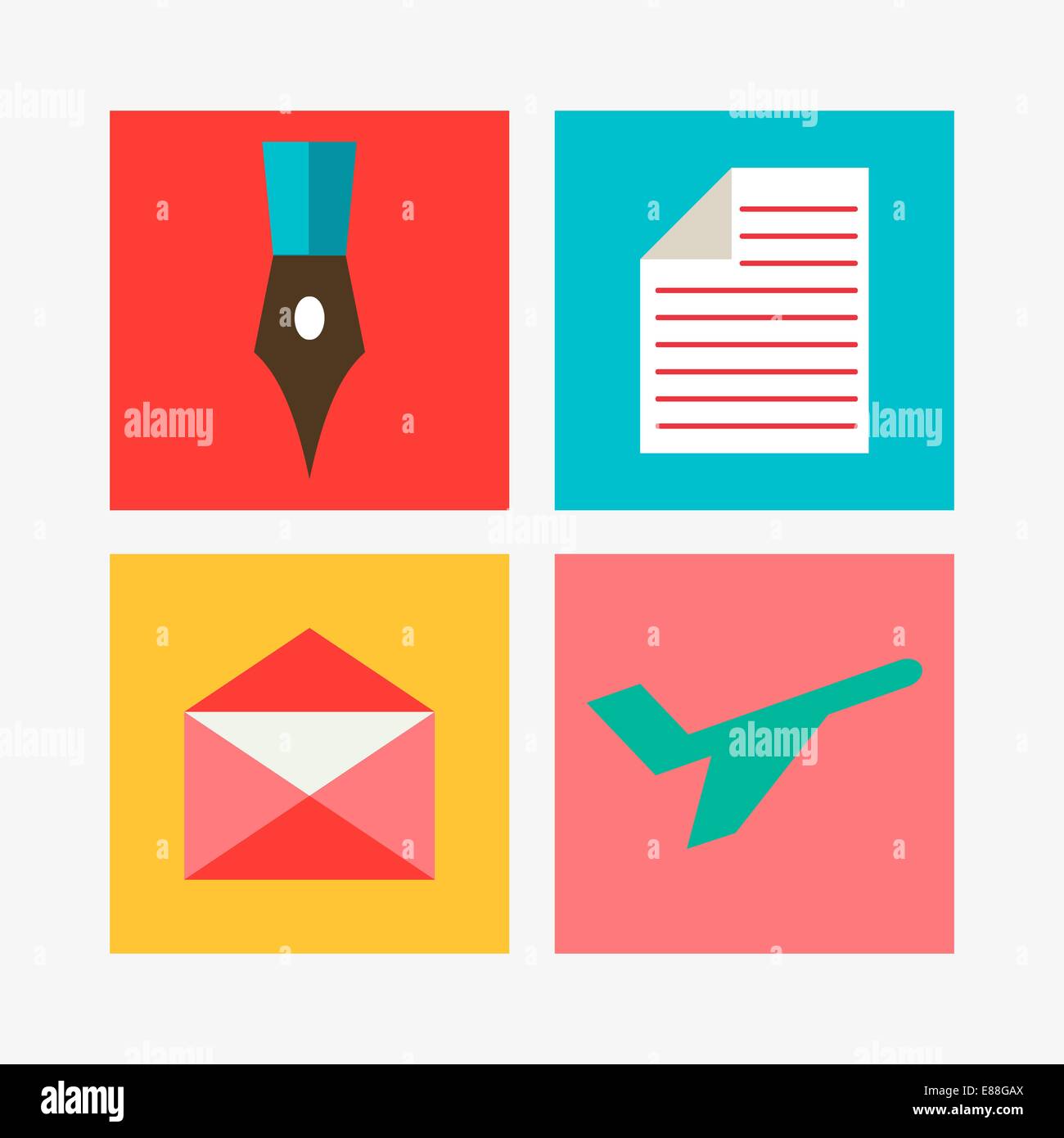 Mail icons set Stock Vector Image & Art - Alamy