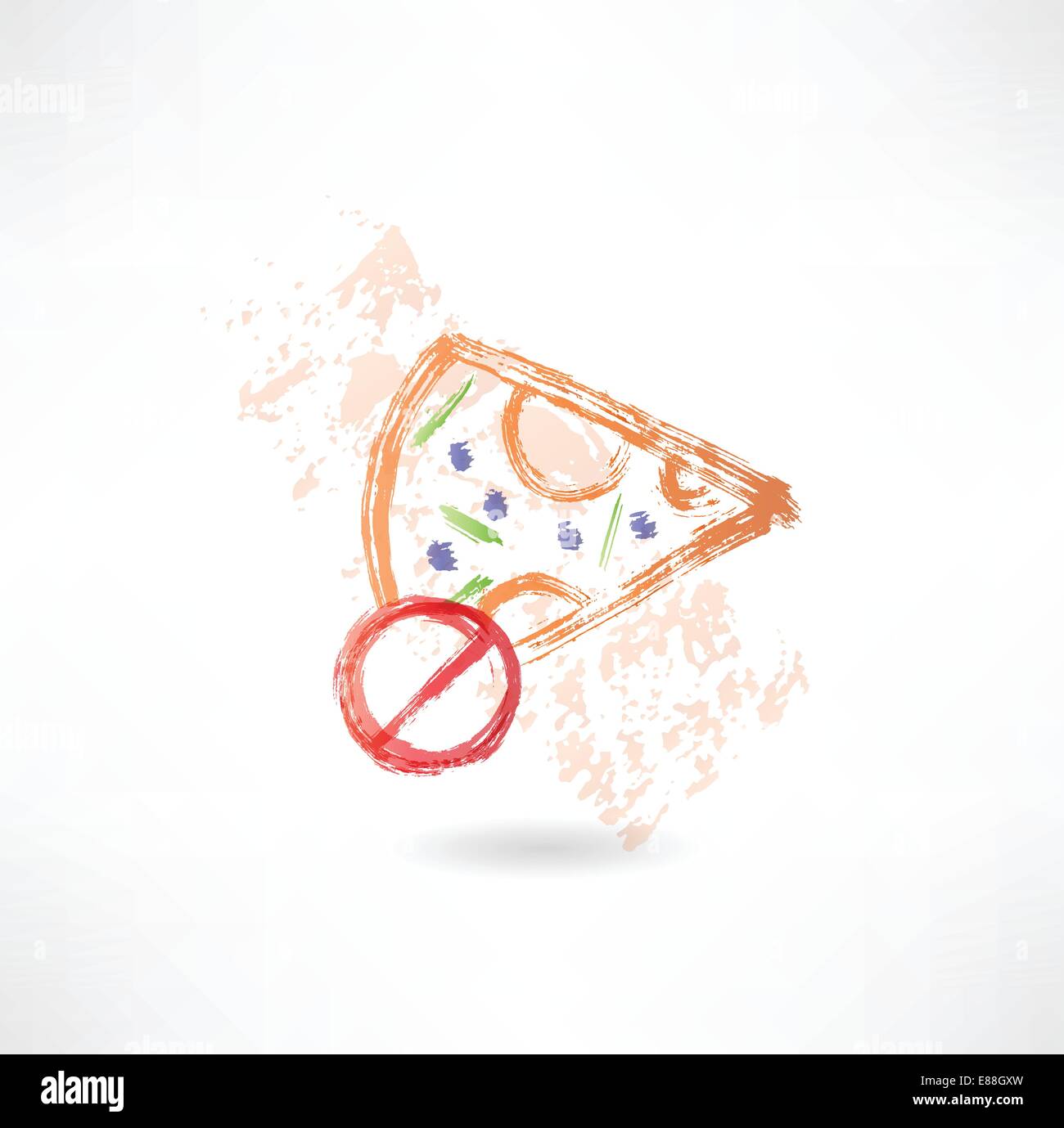 ban slice of pizza grunge icon Stock Vector Image & Art - Alamy