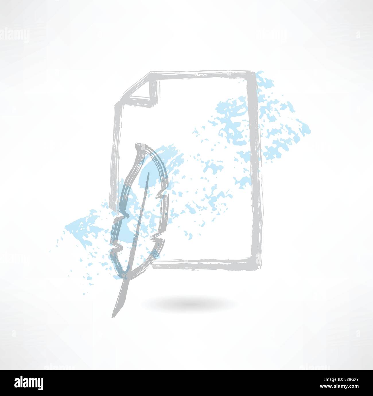 feather and paper grunge icon Stock Vector Image & Art - Alamy