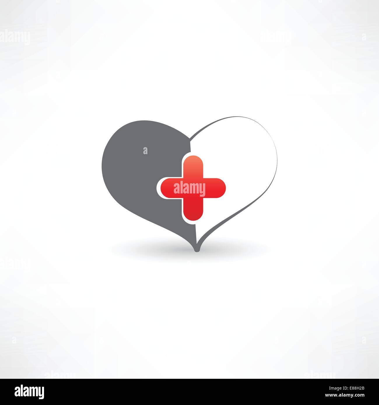 grey heart and medical cross Stock Vector Image & Art - Alamy