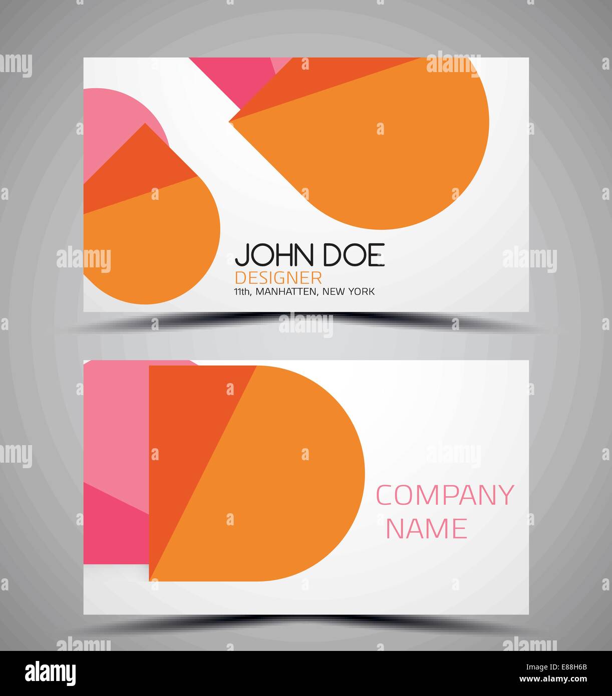 Vector business card design template - colorful geometric shapes. CMYK ...