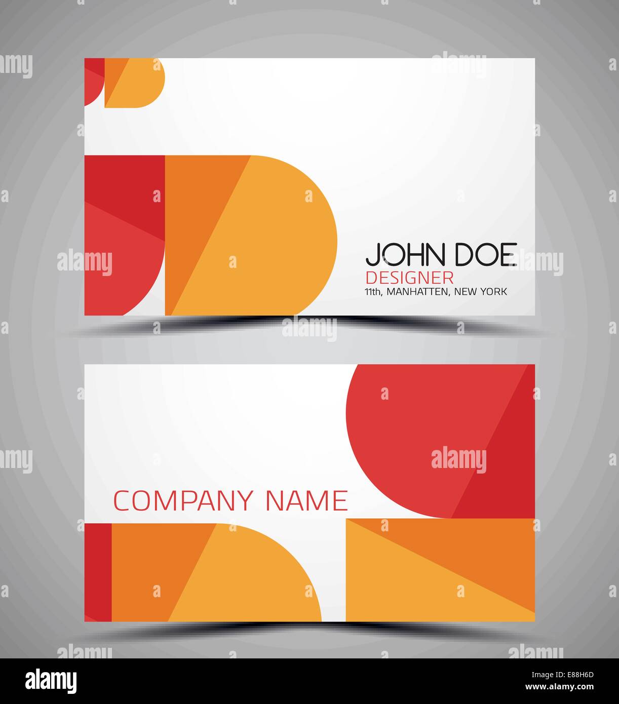 Vector business card design template - colorful geometric shapes. CMYK ...