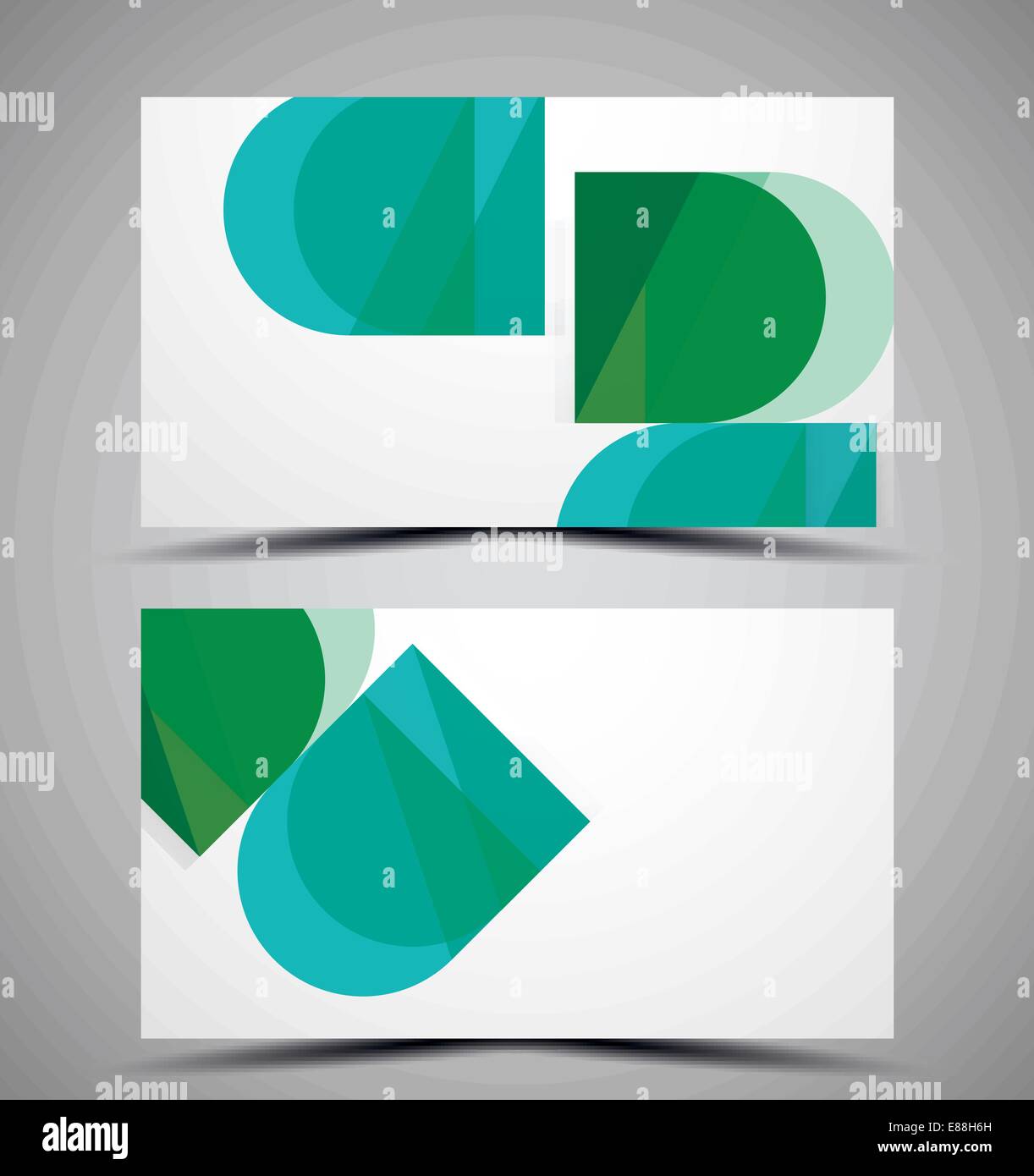 Vector business card design template - colorful geometric shapes. CMYK ...