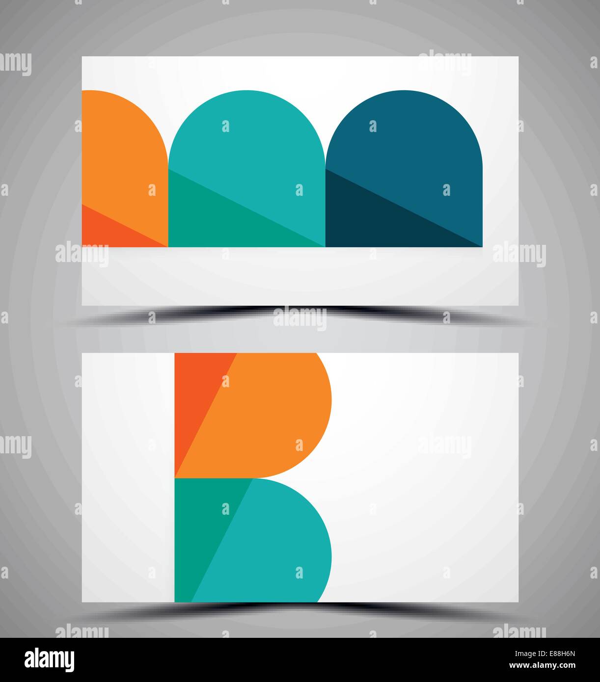 Vector business card design template - colorful geometric shapes. CMYK ...