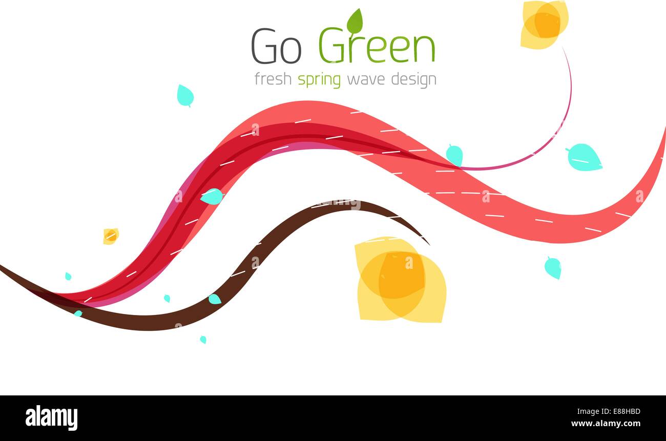 Spring swirls abstract wave background. Nature concept Stock Vector ...