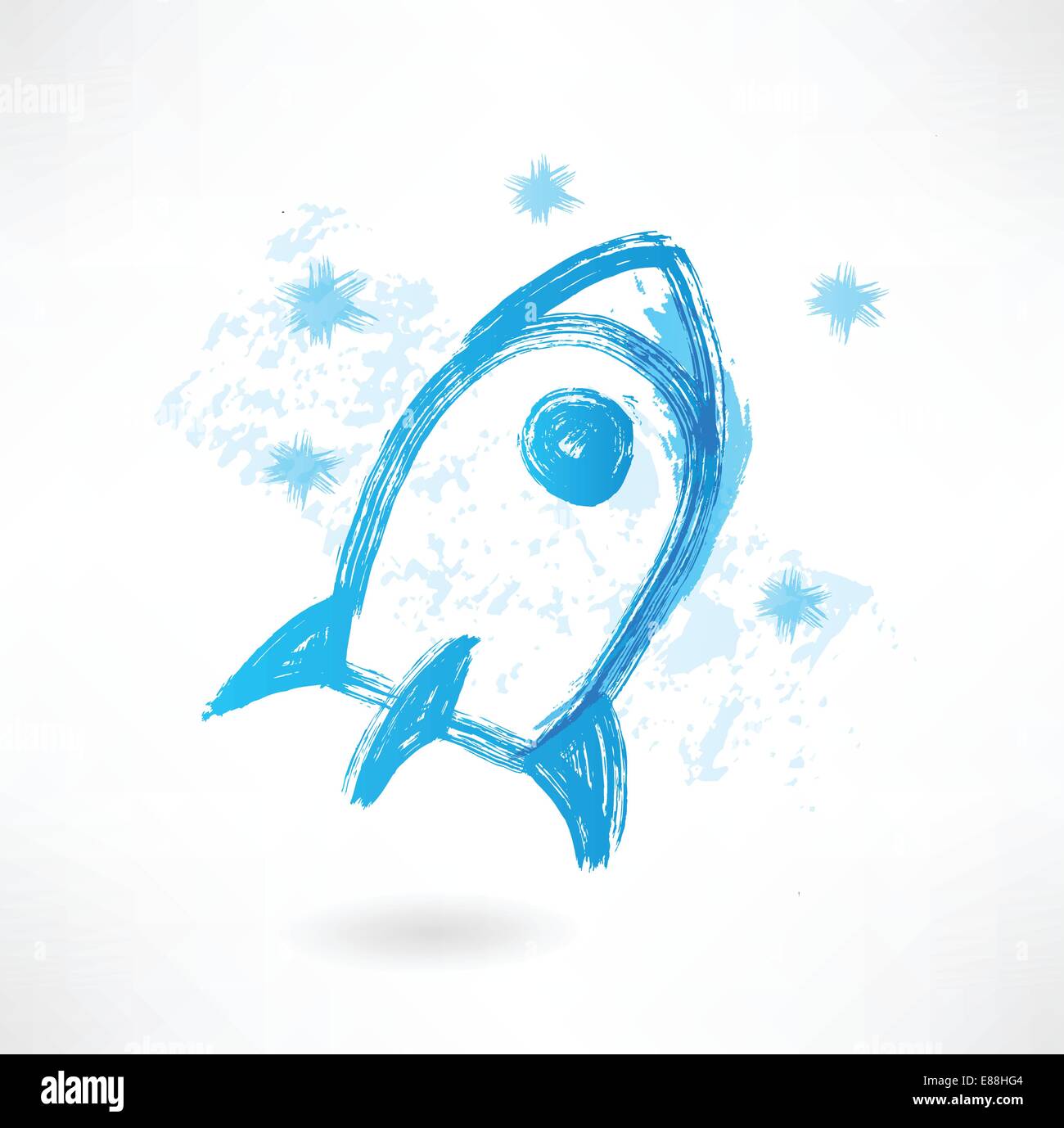 Blue rocket grunge icon Stock Vector Image & Art - Alamy