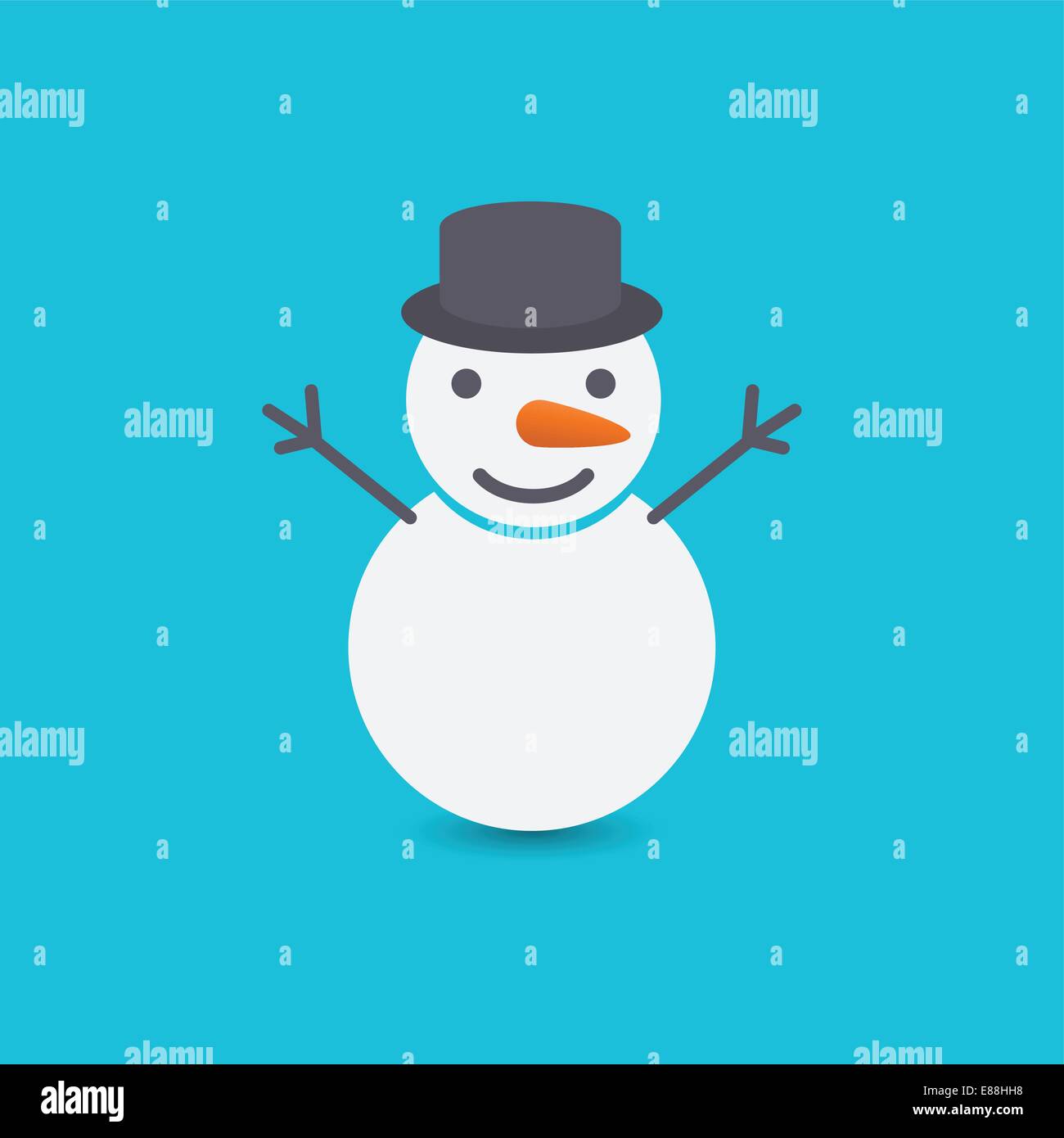 Snowman on blue background Stock Vector Image & Art - Alamy