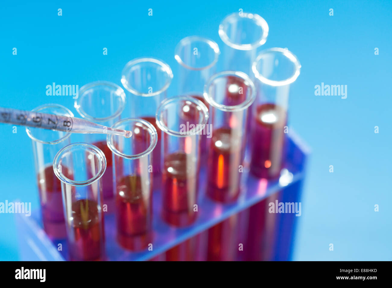 Microbiological test tubes and pipette Stock Photo - Alamy