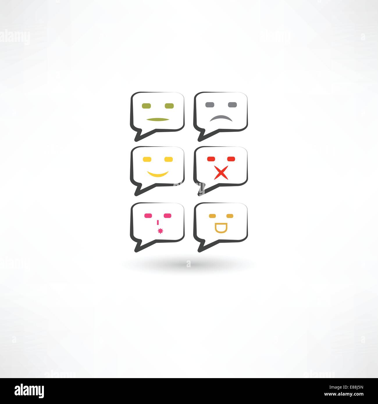 bubble speech emotions white Stock Vector Image & Art - Alamy