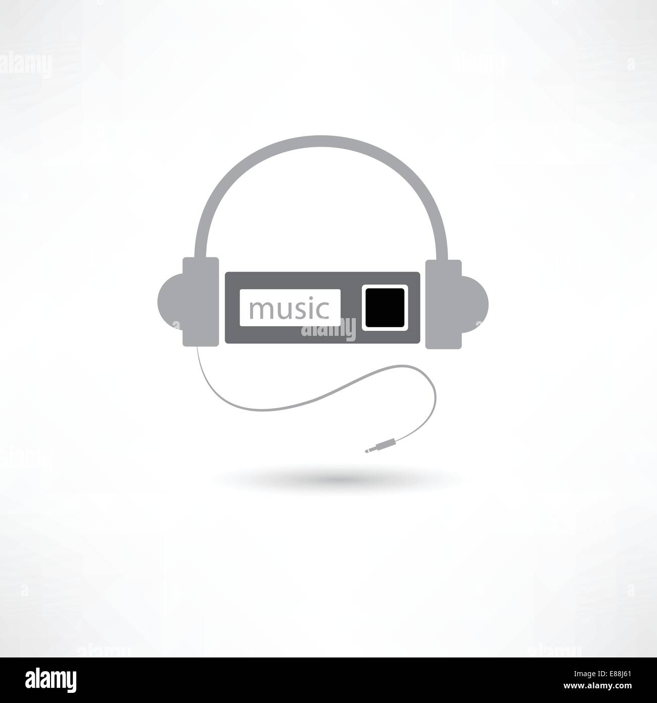 grey headphones and mp3 player Stock Vector Image & Art - Alamy