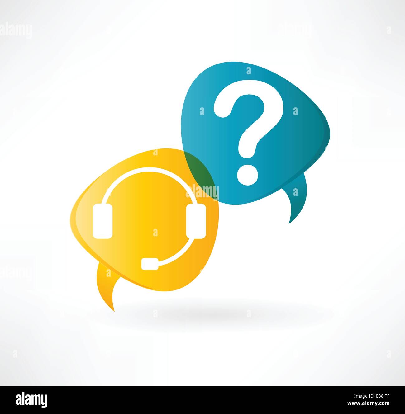 flat speech bubble icon with headphones and question mark Stock Vector ...