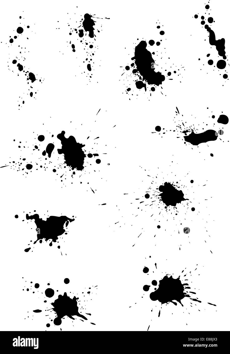 Set of black vector ink blots Stock Vector Image & Art - Alamy