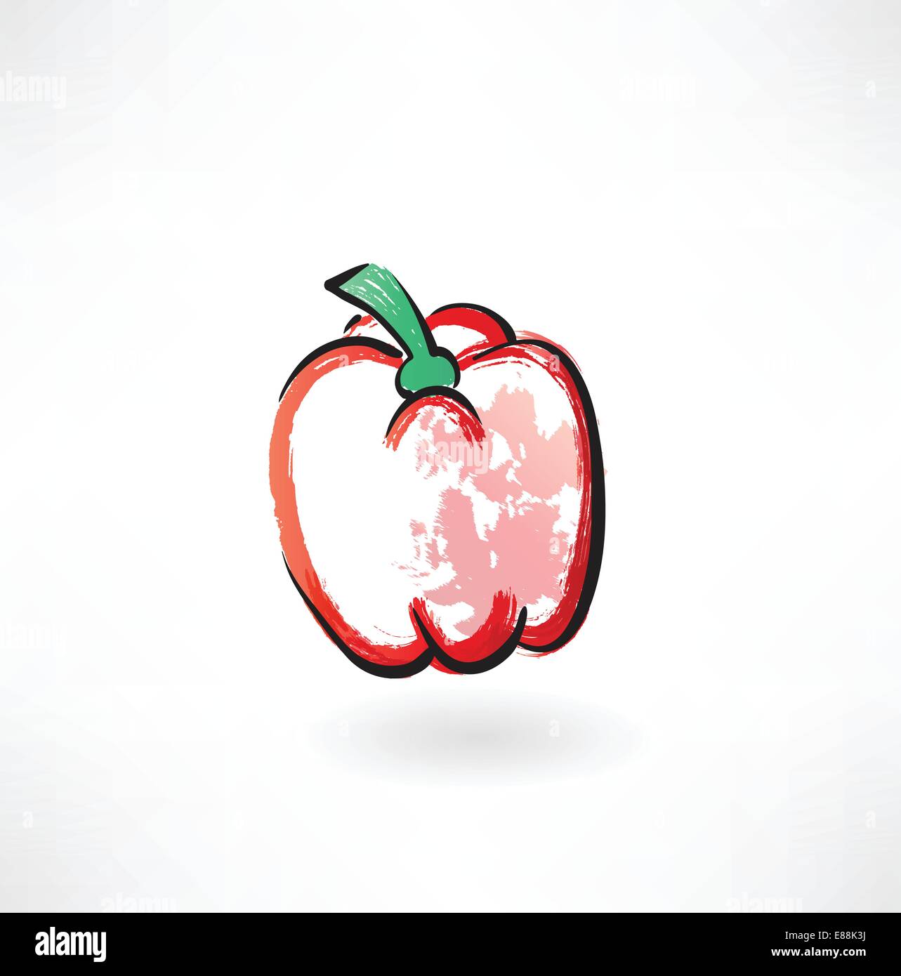 Red bell pepper sliced Stock Vector Images - Alamy