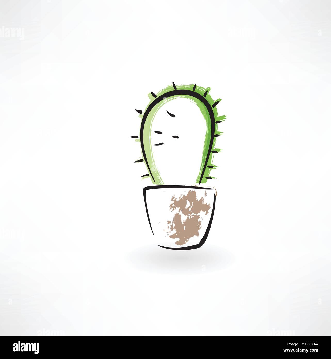 Potted cactus white background Stock Vector Images - Alamy