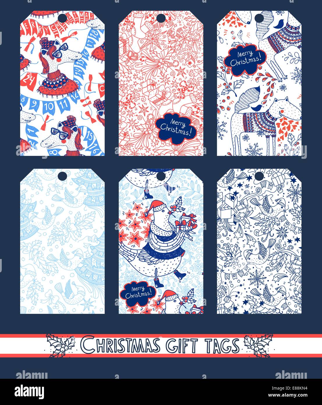 Vector set of Christmas gift tags Stock Vector Image & Art - Alamy