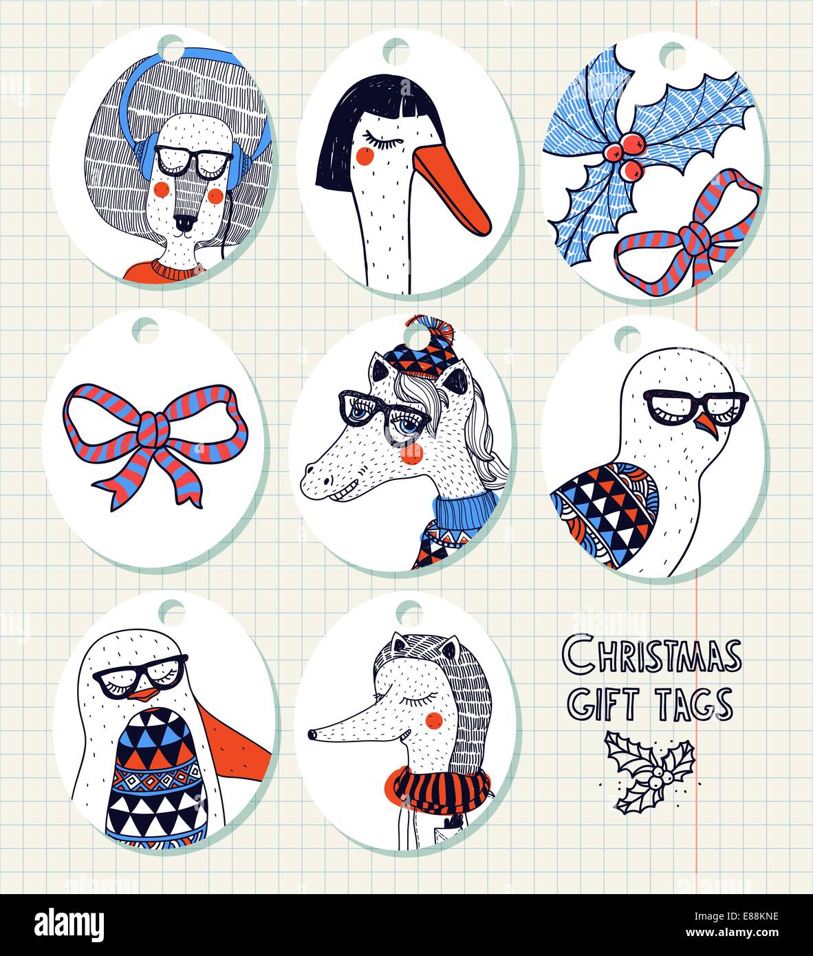 Vector set of Christmas gift tags Stock Vector Image & Art - Alamy