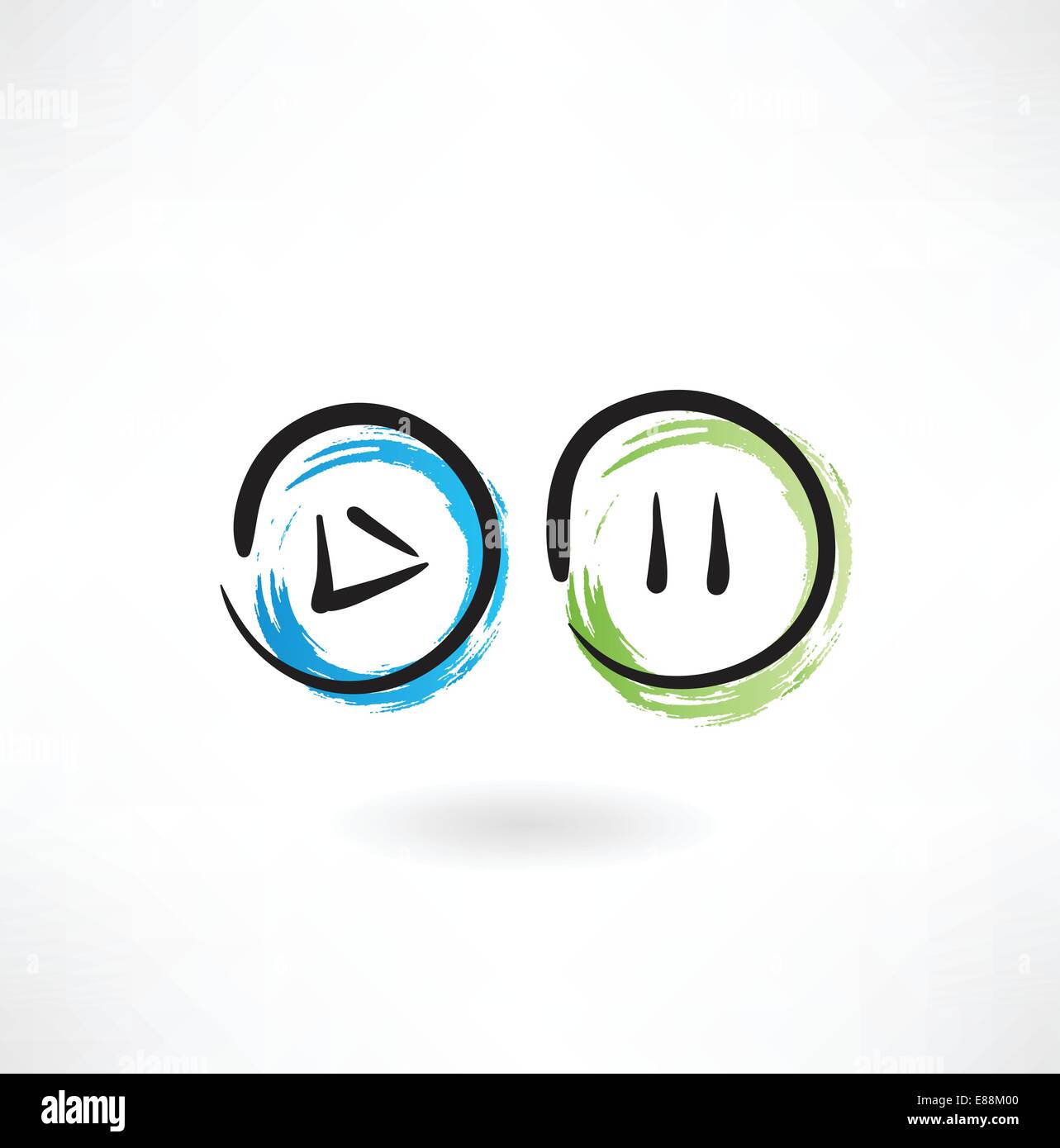 play pause buttons grunge icon Stock Vector Image & Art - Alamy