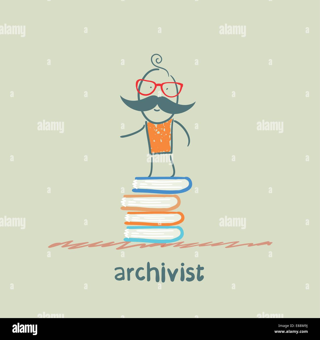 archivist stands on a pile of books Stock Vector Image & Art - Alamy