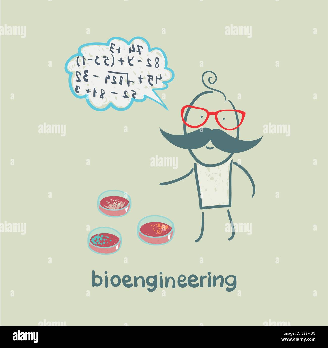 bioengineer thinking about the numbers and looking at test tube Stock ...