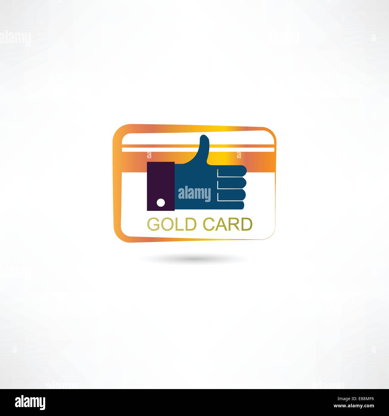 thumb up golden card Stock Vector Image & Art - Alamy