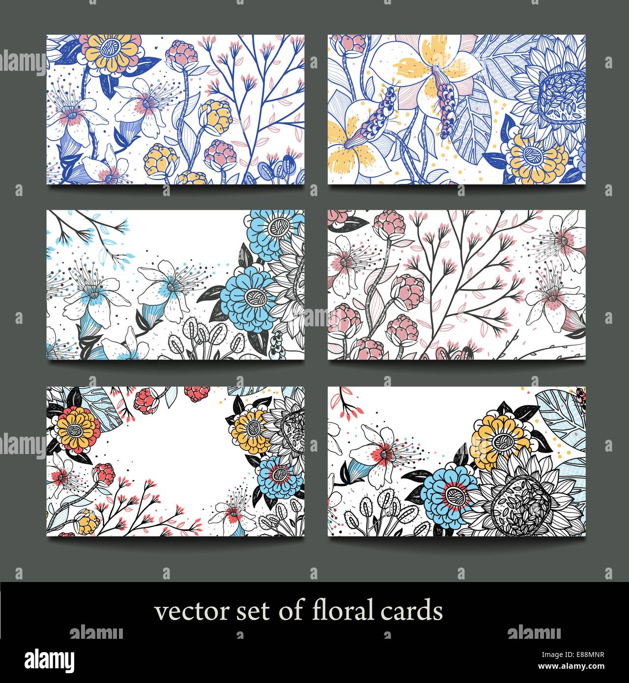 vector set of floral cards Stock Vector Image & Art - Alamy