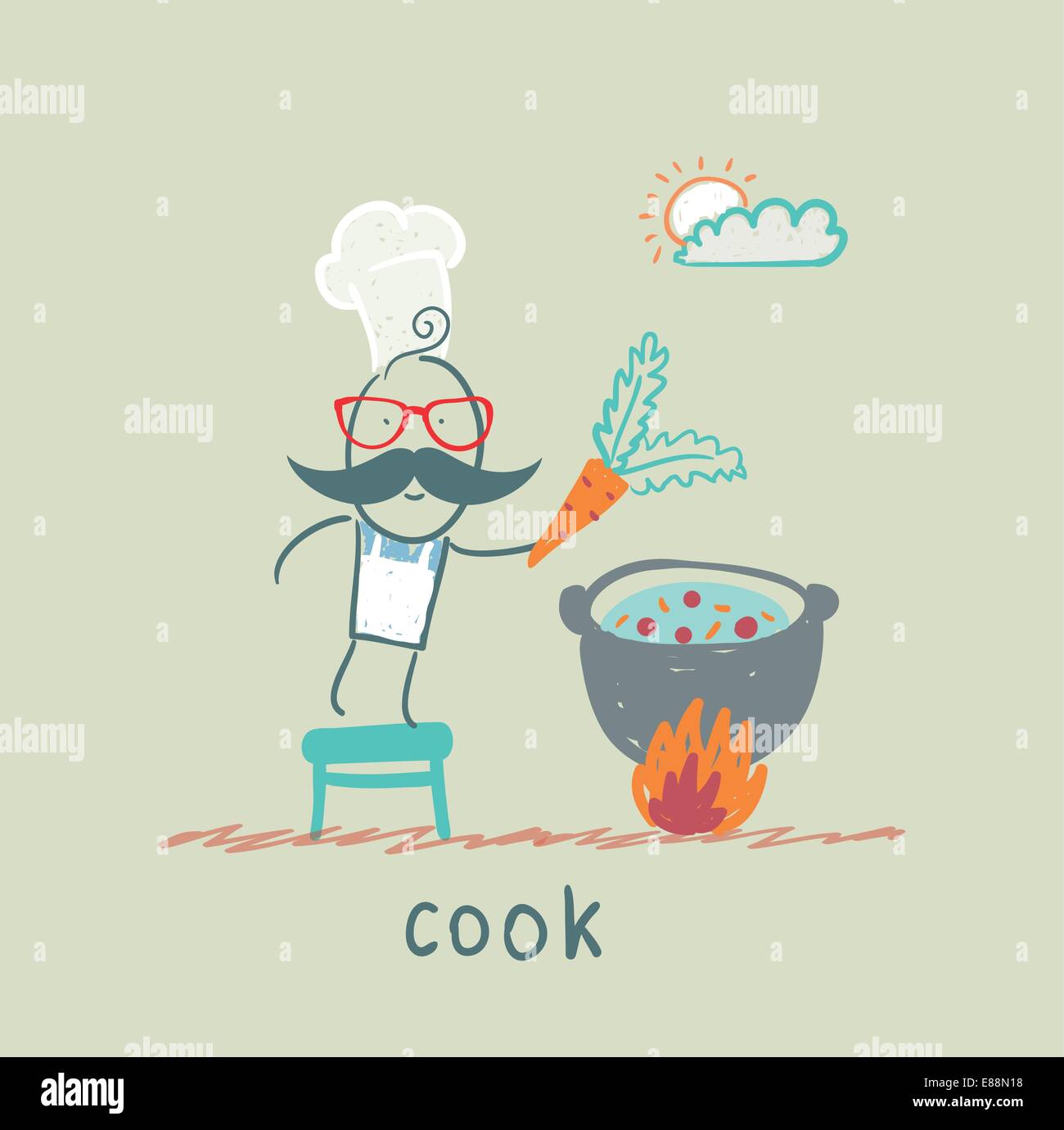 Young girl cooking in kitchen Stock Vector Images - Alamy
