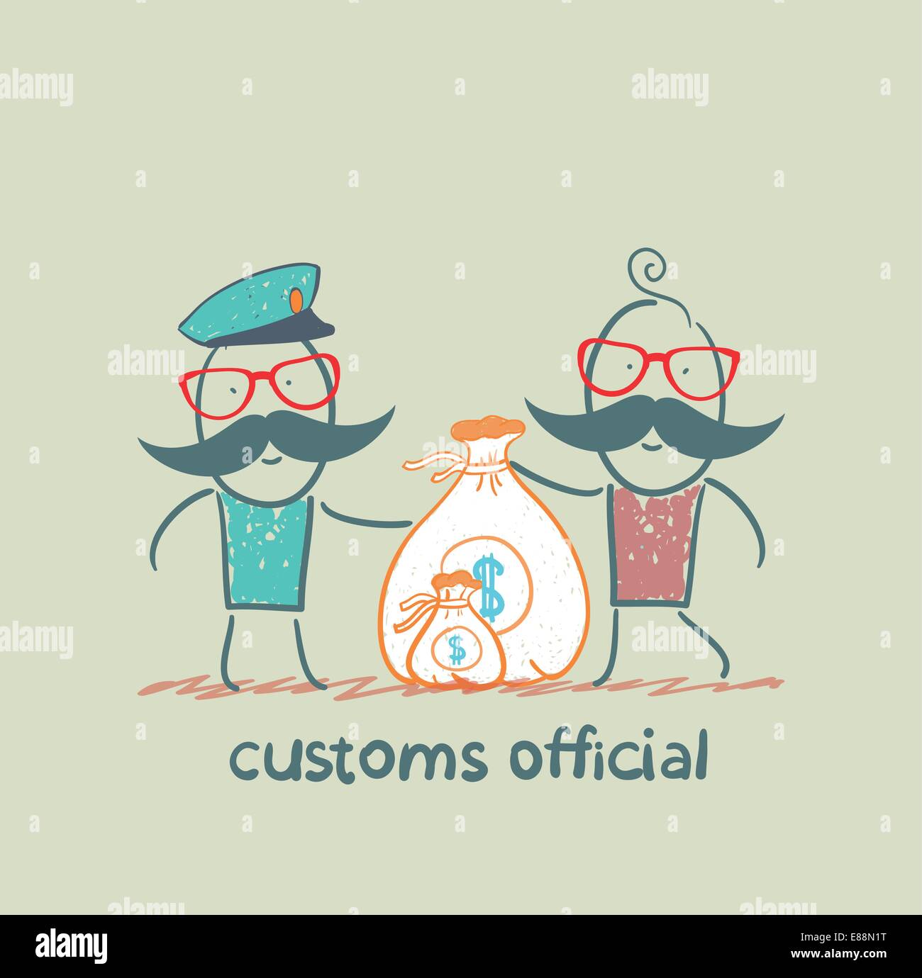 customs officer takes money from the man Stock Vector Image & Art - Alamy
