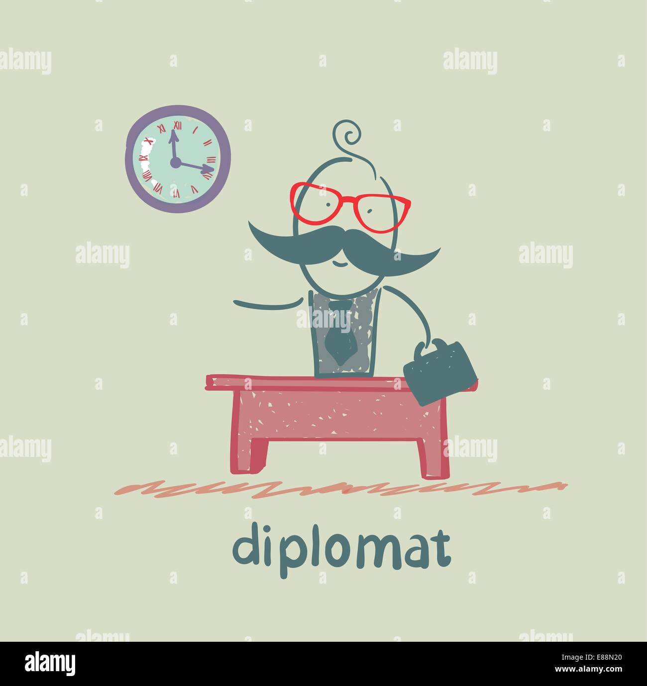 diplomat sitting at a desk Stock Vector Image & Art - Alamy