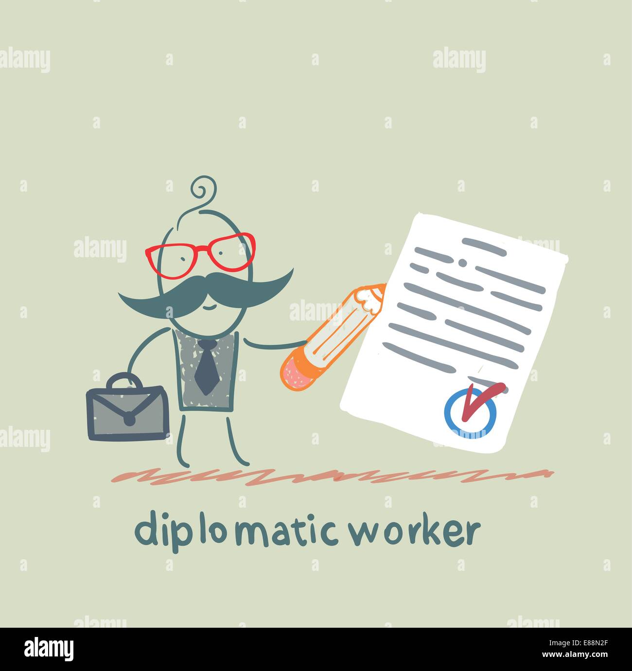 diplomatic worker writes the document Stock Vector Image & Art - Alamy