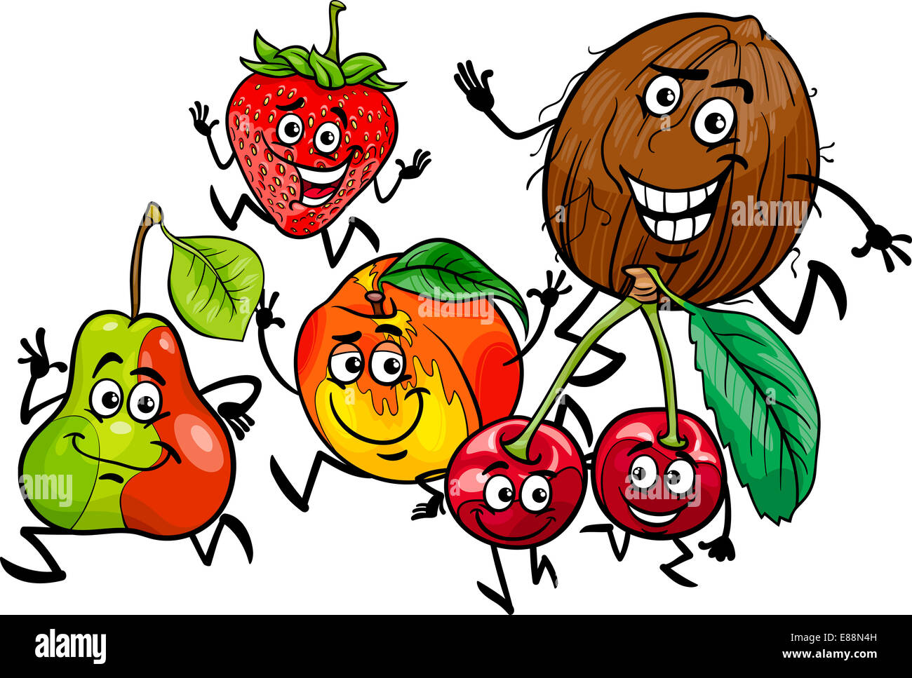 Cartoon illustration funny cherry fruits hi-res stock photography and ...