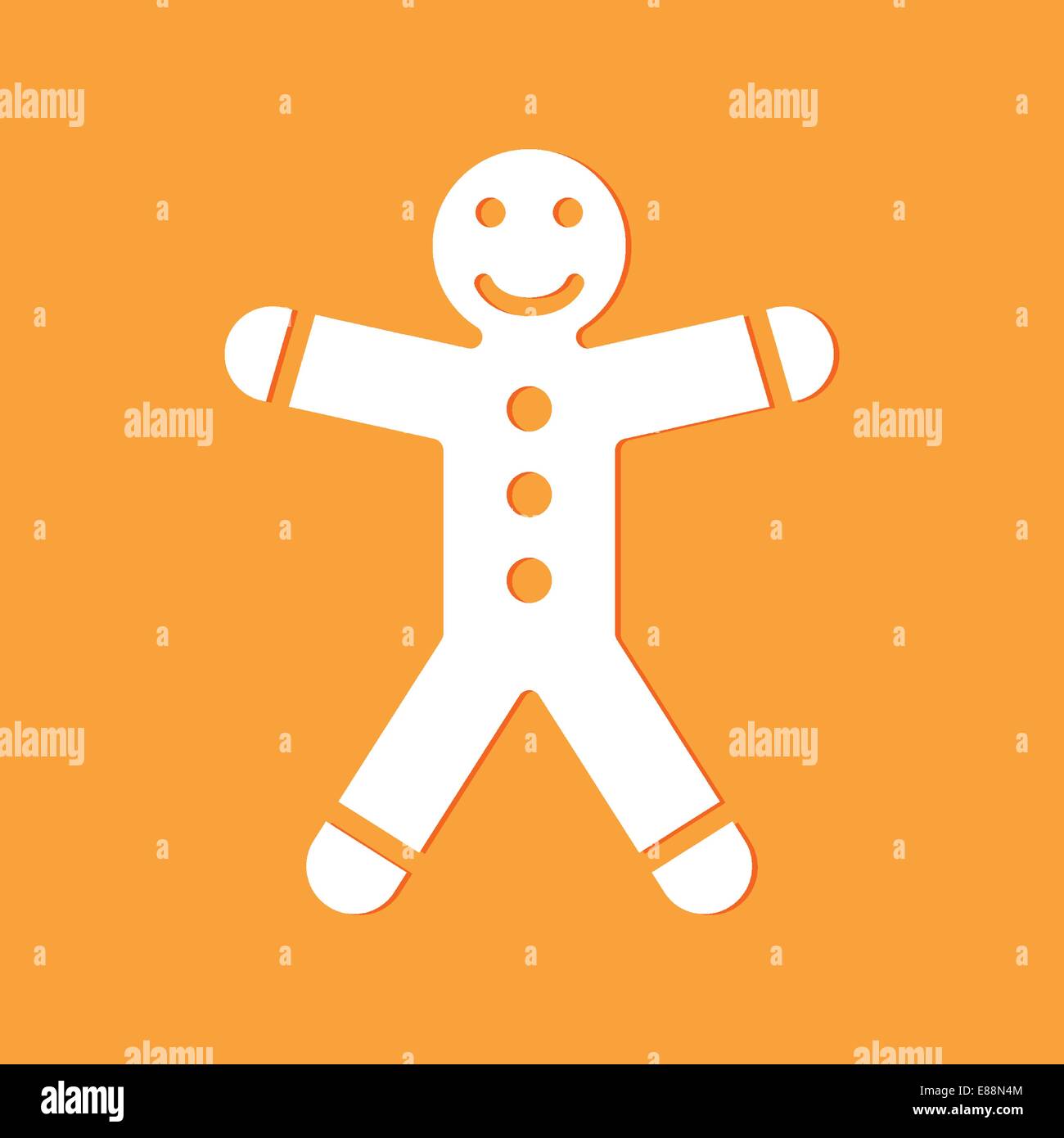 gingerbread man on yellow background Stock Vector Image & Art - Alamy