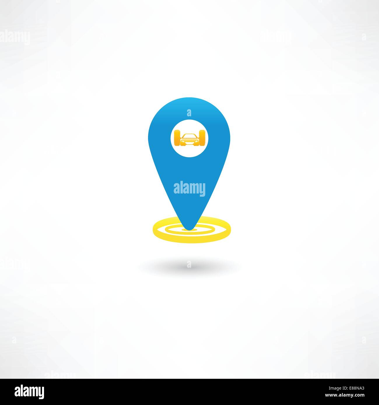 Yellow badge blue car Stock Vector Images - Alamy