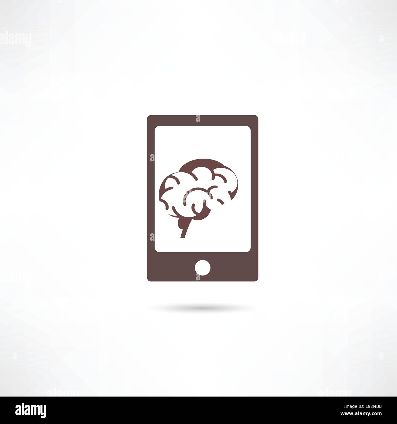 Smartphone with brain on the screen Stock Vector Image & Art - Alamy