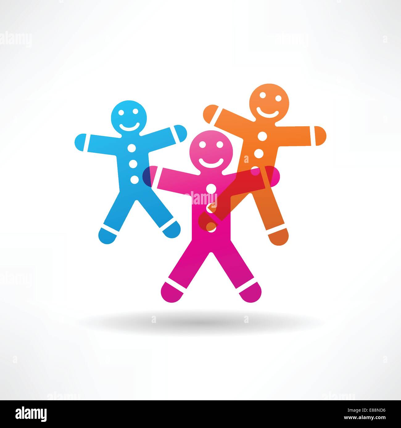 Three colored gingerbread men Stock Vector Image & Art - Alamy