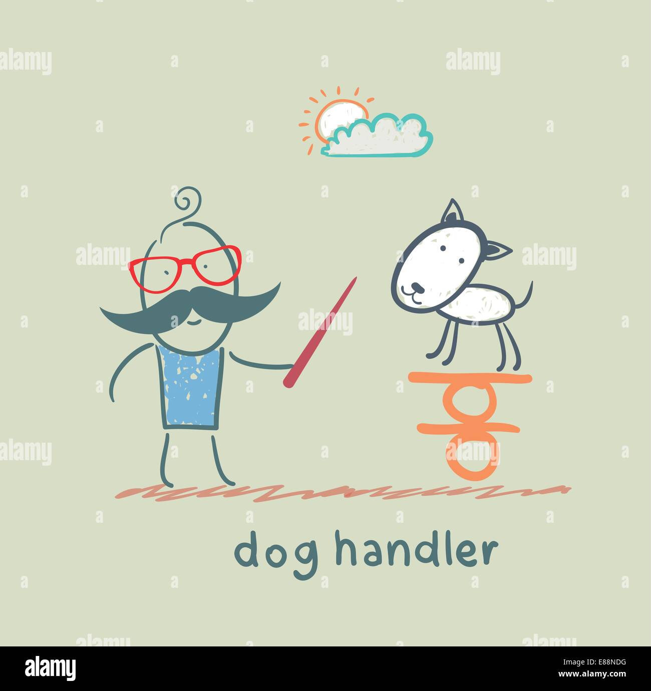 canine teaches the dog to keep the balance Stock Vector Image & Art - Alamy